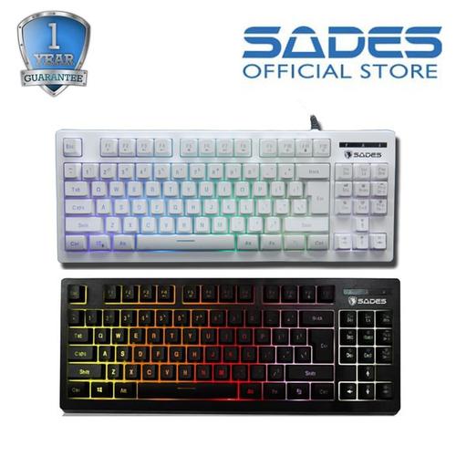 Jual Keyboard Gaming Sades Sabre White / Black Version RGB TKL - Hitam ...