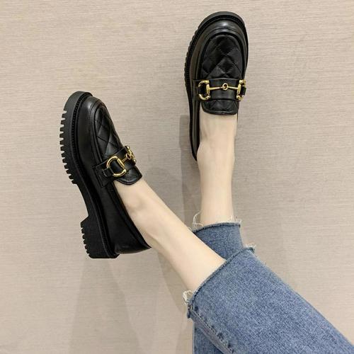 Jual sepatu loafers wanita eropa style fashion - Black, 38 - Kota ...