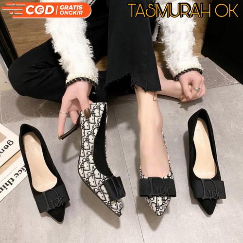 Jual SEPATU HEELS HAK TINGGI WANITA 7CM OFFICE SHOES KANTOR HITAM ...