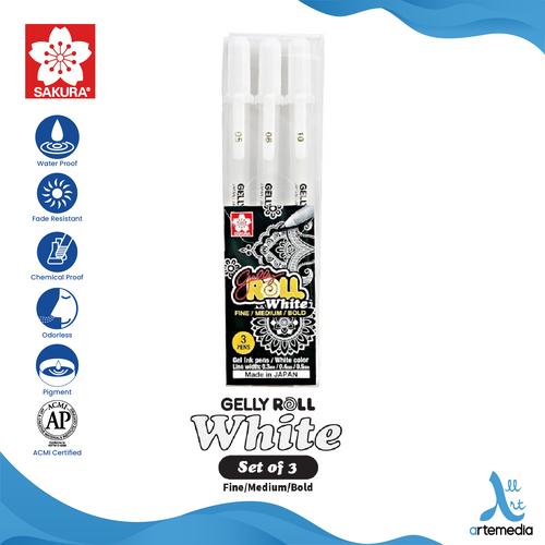 Jual Pulpen Warna Sakura Gelly Roll White Color Gel Pen Bolpen - WHITE ...