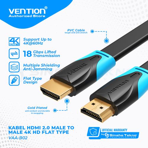 Jual Vention [AACBH 2M] Kabel HDMI 3D v2.0 4K UHD High Speed Quality - B02 - Jakarta Barat ...