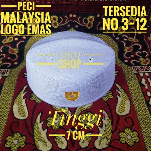 Jual Peci malaysia Kopyah Malaysia Songkok Malaysia Putih Logo Kuning ...
