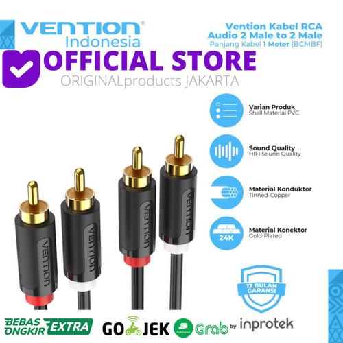 Jual Vention Kabel RCA Audio 2 Male to 2 Male 1 METER 1M - Jakarta ...