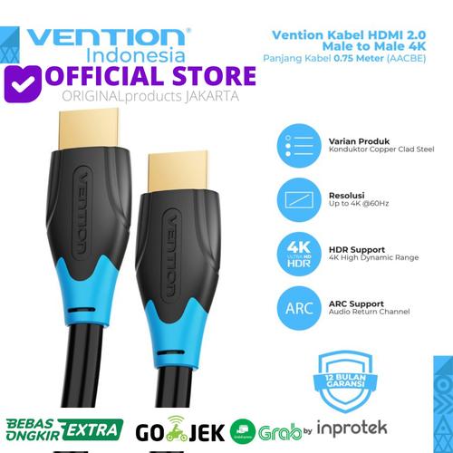 Jual Vention Kabel HDMI 3D v2.0 4K UHD High Speed Quality - 2M 2METER - AACBH 2METER - Jakarta ...