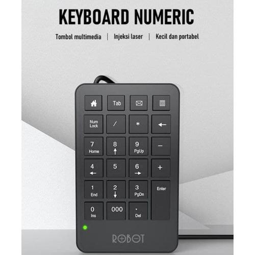 Jual Keyboard Wire Numeric Keypad Numbering Mini LED Robot RK01 ORI ...