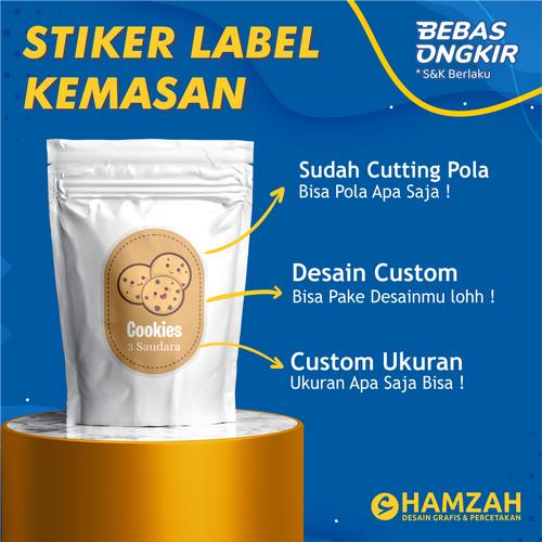 Jual Stiker label kemasan custom desain free cutting pola - Bulat 6x6 ...