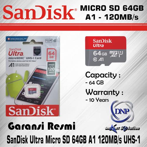 Jual SanDisk Ultra MicroSD 64GB A1 120MB/s MicroSDXC UHS-I Micro SD - Speed 120Mbps - Kota ...