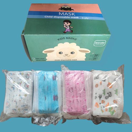 Jual MASKER SURGICAL 3PLY ANAK CHILD PINK ISI 50PCS EARLOOP KIDS FACE ...
