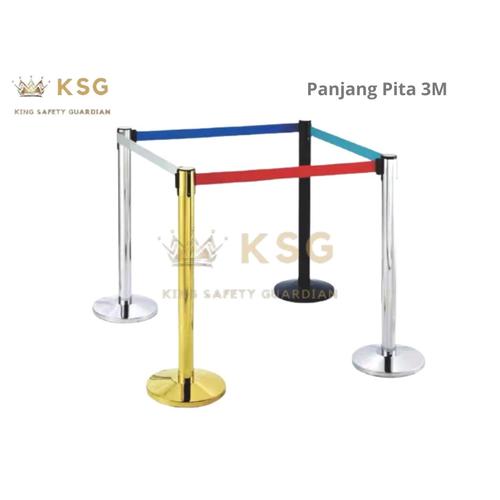 Jual Tiang Antrian Stainless Pembatas Baricade Tiang Pita 3M ...