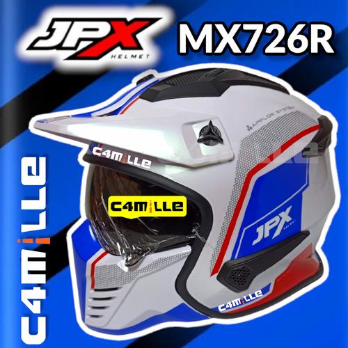 Jual HELM JPX MX726R MX 01 PEARL WHITE RED CROSS OVER FULL FACE ...
