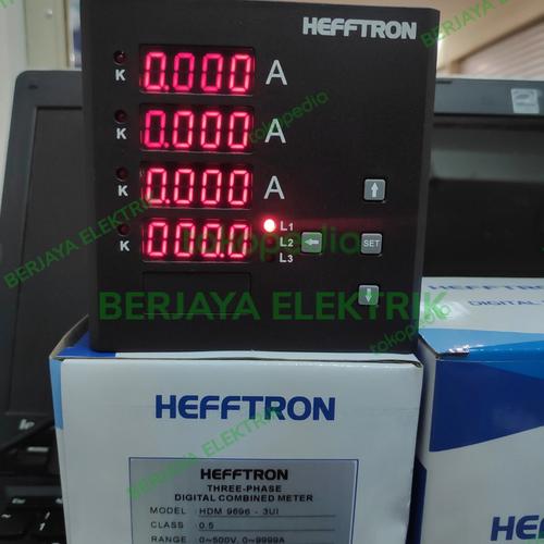 Jual Hefftron Digital Meter Ampere + Volt Meter 3Phase HDM 9696-3UI A+V ...