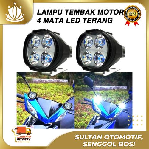 Jual Lampu Tembak Sorot LED Spion Motor Cree 4 Mata 10W Spotlight - 6 ...