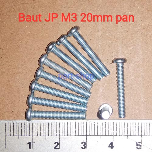 Jual Baut M3 20mm Pan Mach Screw Baud M 3 3mm x 20 mm 3x20mm Obeng ...