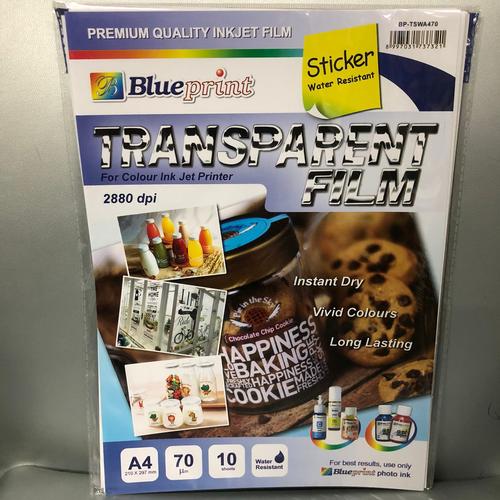 Jual Stiker Transparan Tahan AIR A4 BLUEPRINT transparent sticker anti ...