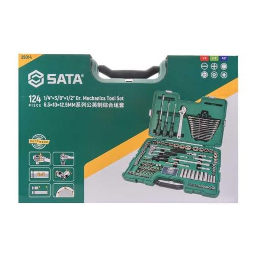 Jual Toolkit Set 1/4" & 3/8" & 1/2" DR Sata 09014-124Pc Mechanics Tool ...