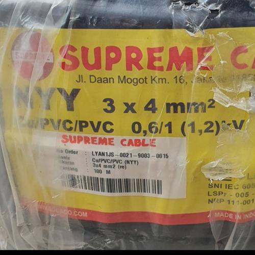 Jual Kabel Listrik NYY 3x4 3 x 4 3x4mm 3 x 4 mm Supreme 50M 50 Meter ...
