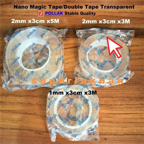 Promo Double Tip Bening 1-5Mtr Nano Tape POLLAK Kuat Tahan Air ...