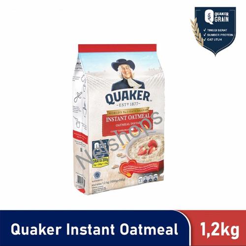 Jual Quaker Instant Oatmeal 1200 gr Merah 1,2 kg - Rolled Oat 800g ...