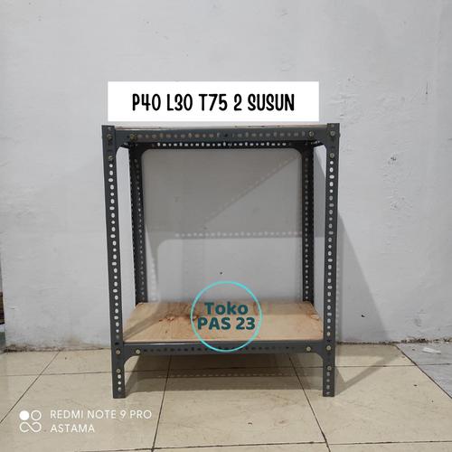 Jual DIY Rak Besi Siku Lubang Ukuran P40 L30 T75 (cm) 2 Susun Tingkat ...