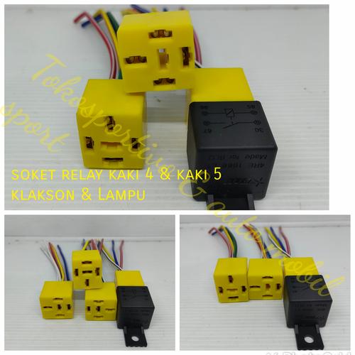 Jual Soket relay kabel 4 & 5 pin socket relay klakson Lampu - kabel 5 ...