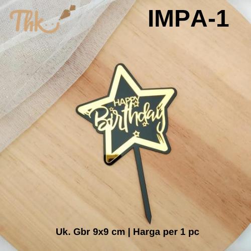 Jual IMPA 1 - Hiasan Kue Cake Topper Akrilik Happy Birthday - Kota ...