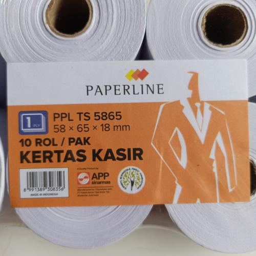 Jual Kertas Kasir Telstruk Paperline 58x65x18mm / 1 Pack Isi 10 Roll ...