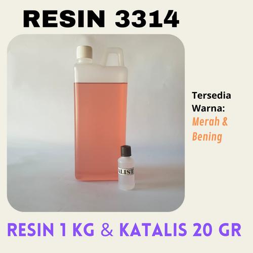Jual Resin Merah Bening 3314 1 Kg + Katalis 20 Gr - Polyester Resin ...