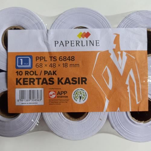 Jual Kertas Kasir Telstruk Paperline 68x48x18mm / 1 Pack Isi 10 Roll ...