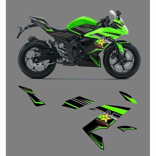 Jual Decal Striping Ninja 250 Mono SL Stiker Variasi Motif Rock Star ...