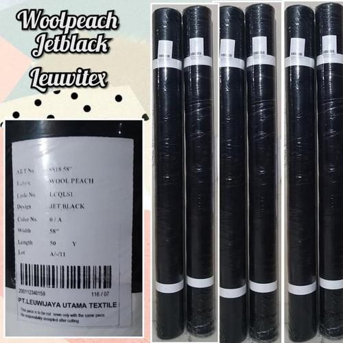 Jual kain woolpeach Jetblack Leuwitex Hitam Pekat Bahan Premium grade A ...