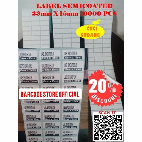 Jual LABEL BARCODE 33 X 15 (3 LINE) KERTAS STICKER LABEL SEMICOATED ...