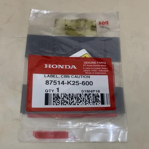 Jual Stiker Perhatian CBS Honda AHM Genuine Parts - Kota Bandung ...