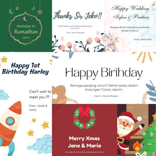Jual greeting card / custom kartu ucapan art paper free design template ...