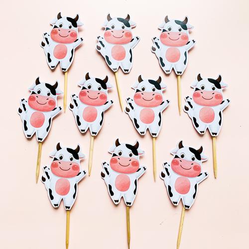Jual Topper Birthday Tusukan Hiasan Ultah - Cupcake - Sapi Cow Cute ...