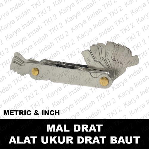 Jual Mal Drat Alat Pengukur Ulir Baut Metric Inch Screw Thread Pitch ...