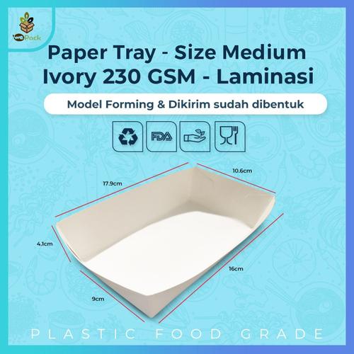 Jual FOOD TRAY PAPER TRAY OPEN TRAY NAMPAN KERTAS size M Laminasi ...