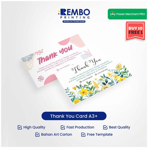 Jual Thank You Card / A3+ (Ukuran Custom) - Thankyou Card - Kartu ...
