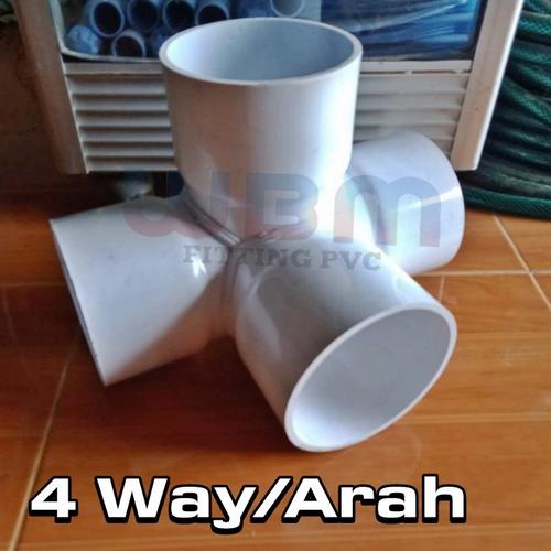 Jual sambungan pipa pvc 4 arah 4 inchi fitting 4 way konektor - Kab ...