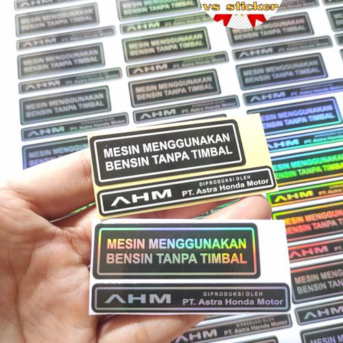 Jual STICKER PRINTCUTT WARNING MOTOR HONDA MESIN MENGGUNAKAN BENSIN ...