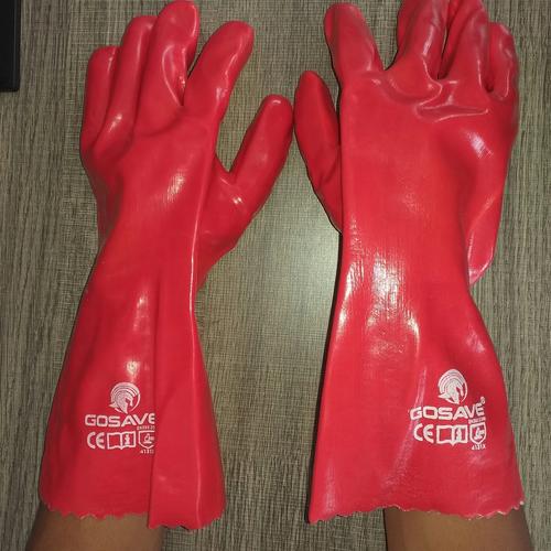 Jual 190131 - Gloves Plastic Oil Acid - Sarung tangan PVC 14 inch ...