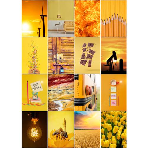 Jual (16 PCS) Poster Kartu Ucapan Aesthetic Tema Kuning - Kuning A, A6 ...