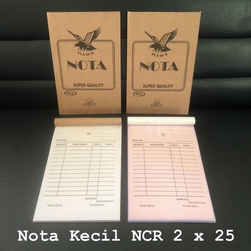 Jual Nota Kontan Kecil 2 Ply NCR @ 25 Lembar - Nota Mercy - Kota ...