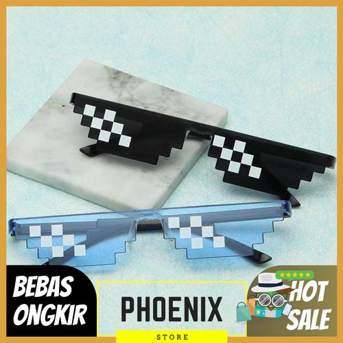 Jual Kacamata Pria Wanita Model Pixel Minecraft Mosaics Thug Life ...