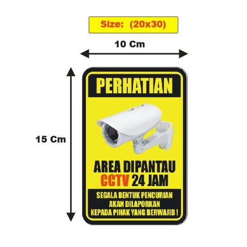 Jual Stiker / Label Awas ada CCTV - Putih, Kecil - Kab. Bogor - AZ.Shop ...