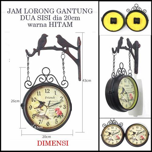 Jual Jam dinding 2 sisi / jam vintage dua sisi / jam gantung 2 sisi ...