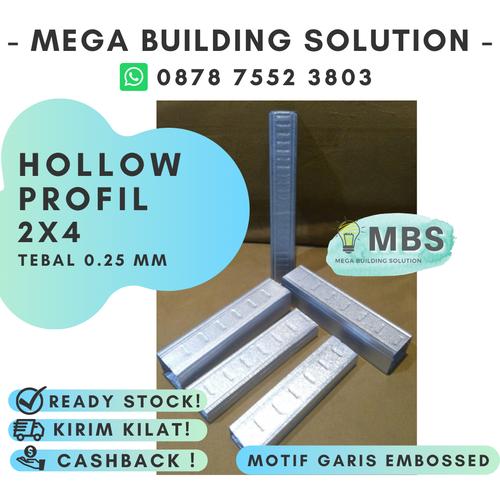 Jual Hollow Galvanis Profil / Besi Hollo Gipsum - 2x4, 0.25mm 4Meter ...