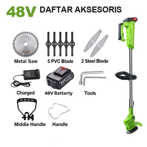 Jual Mesin Pemotong Rumput Elektrik 48V Grass Trimmer Cutter Elektrik ...