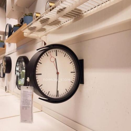 Jual Promo Jam Dinding 2 Sisi Hitam 28 Cm Er Larasauliya12 - Jakarta ...