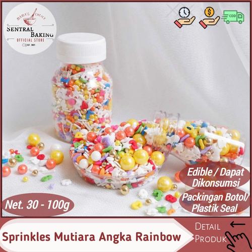Jual Sprinkle Kue Mutiara Angka Rainbow / Springkel Sprinkel Bintang ...