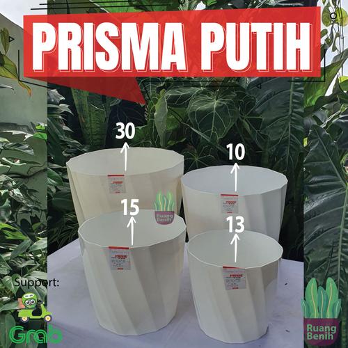 Jual Pot Bunga Putih Bening Transparan Tanaman Hias Pot Tabitha Prisma ...